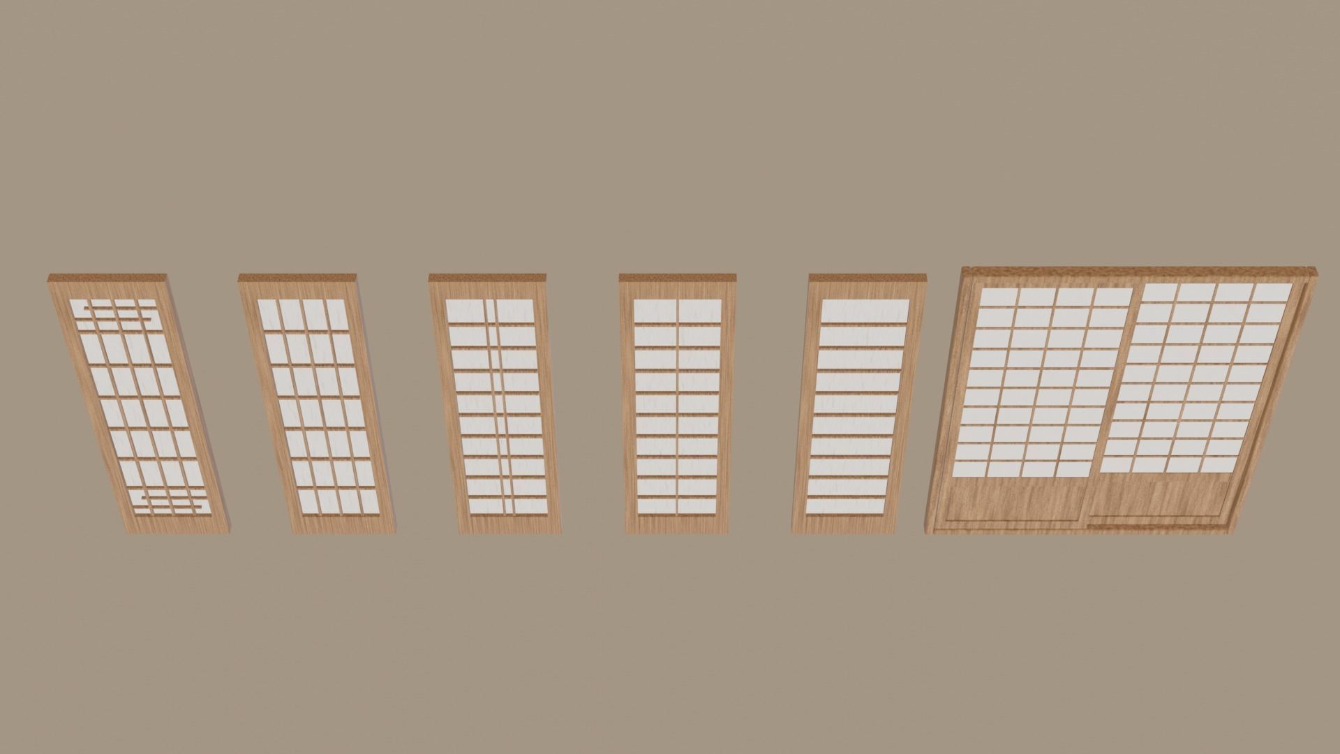 Shoji door Pack -Japanese Sliding door 3D model | CGTrader
