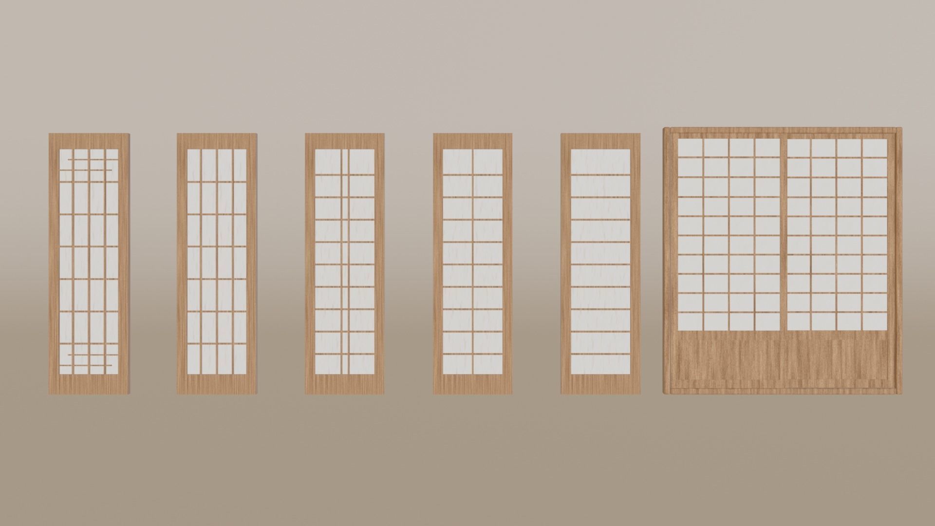 Shoji door Pack -Japanese Sliding door 3D model | CGTrader