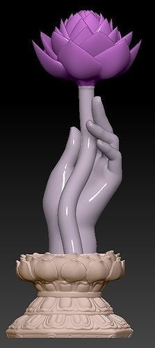 A HOLDING-LOTUS HAND 3D model 3D printable | CGTrader
