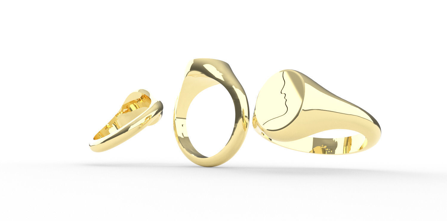 Signet Ring 3D Model 3D model 3D printable | CGTrader
