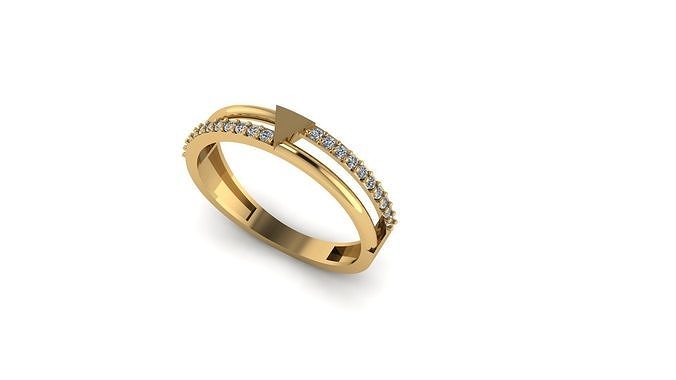 triangle wedding ring 3D model 3D printable | CGTrader