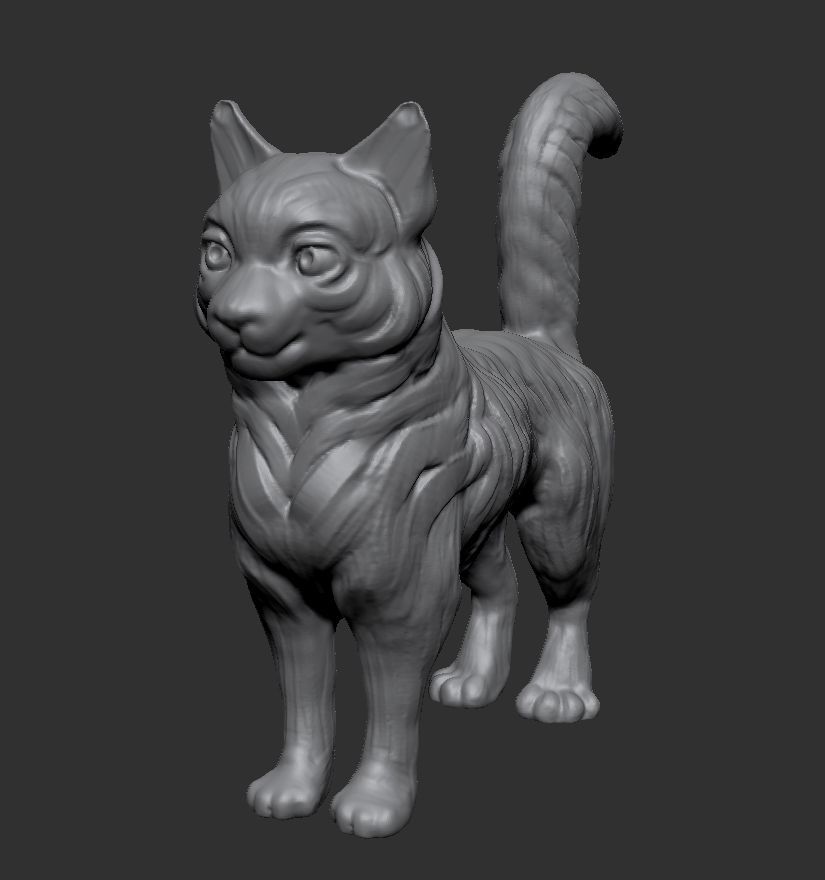 Long-haired cat 3D model 3D printable | CGTrader