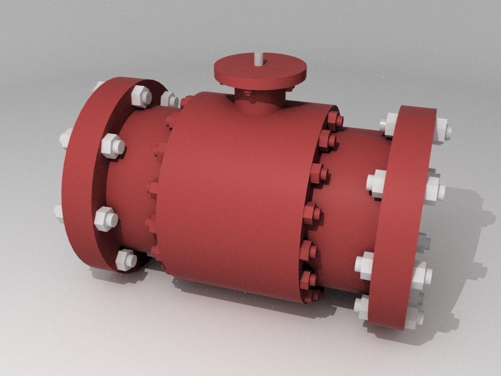 Industrial Ball Valve Cutaway 3D model | CGTrader