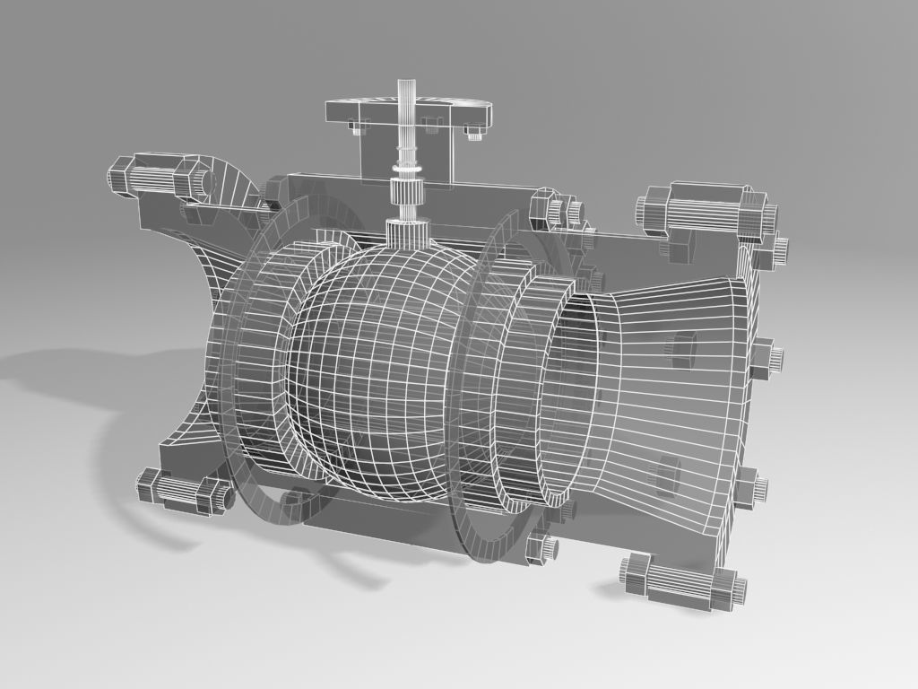 Industrial Ball Valve Cutaway 3D model | CGTrader