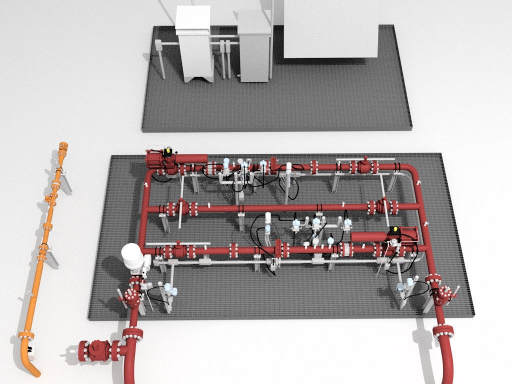 Industrial Above Ground Pipe Network 3D model | CGTrader