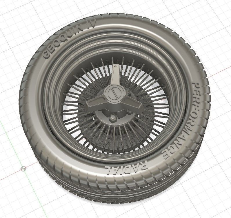 Wire Wheels 60 Spokes with Tires and Brakes for 3D Printing 3D 3D model ...