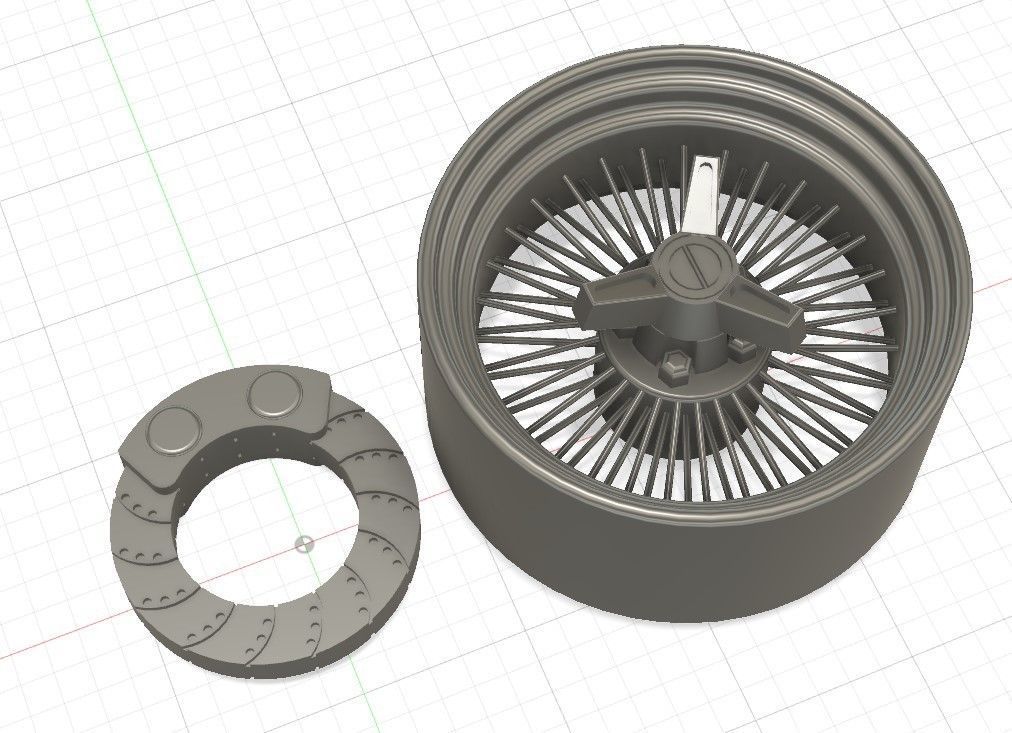 Wire Wheels 60 Spokes with Tires and Brakes for 3D Printing 3D 3D model ...
