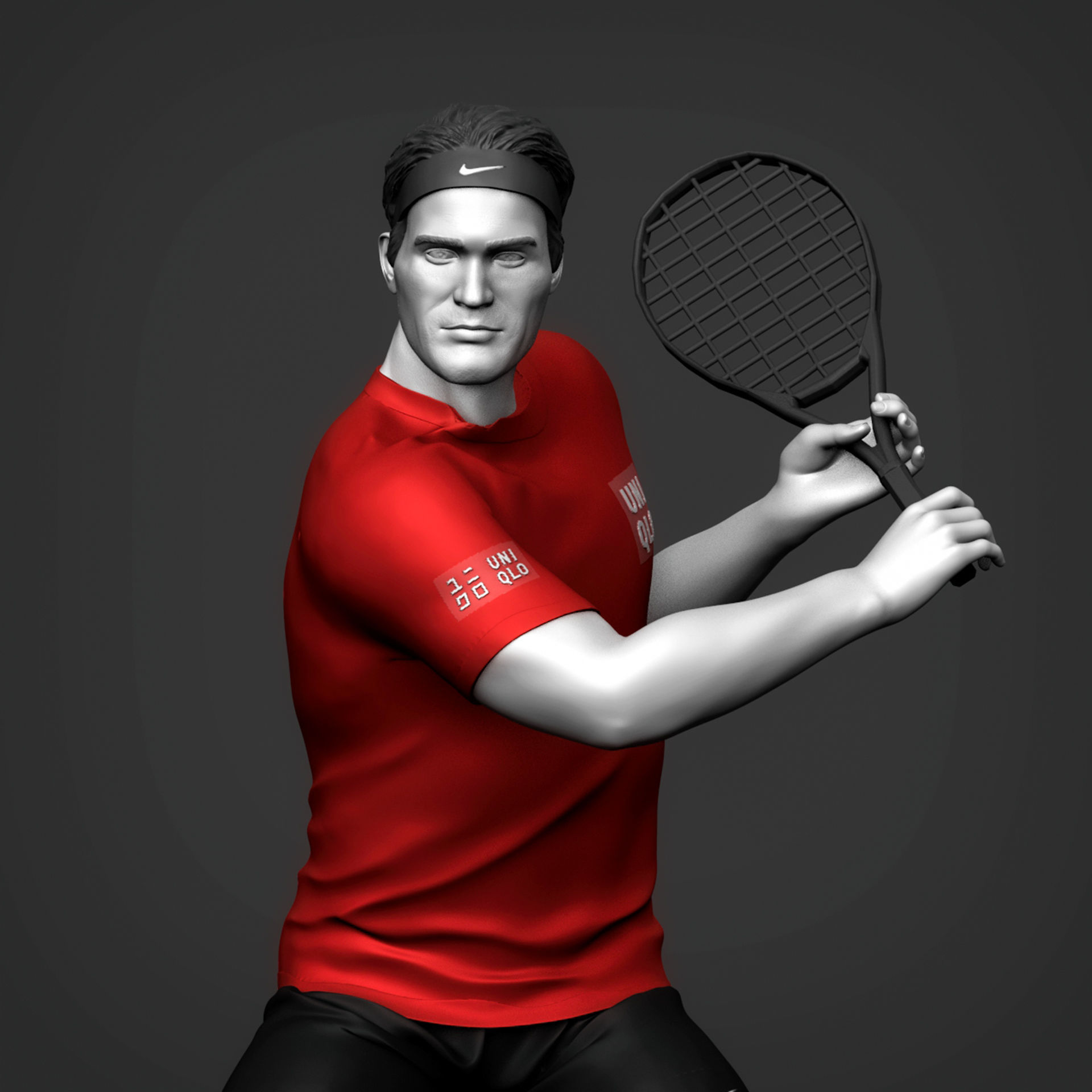 Roger Federer 3D Printable 3 3D model 3D printable | CGTrader