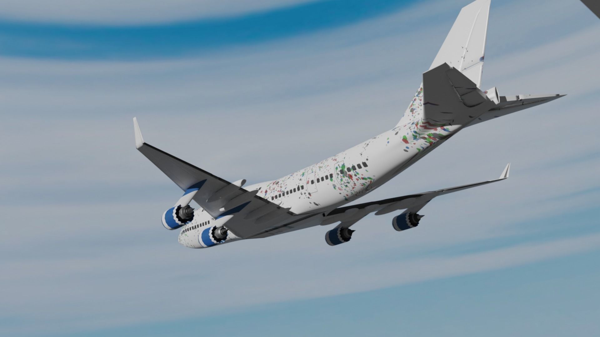 3D model 747-100 Airplane Model with flexible design textures VR / AR ...