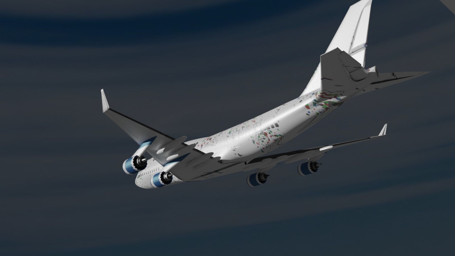 3D model 747-100 Airplane Model with flexible design textures VR / AR ...