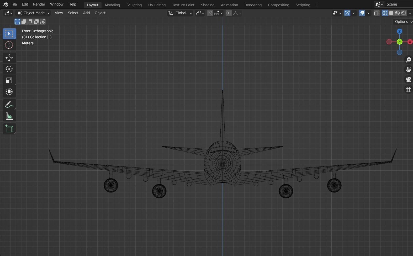 3D model 747-100 Airplane Model with flexible design textures VR / AR ...