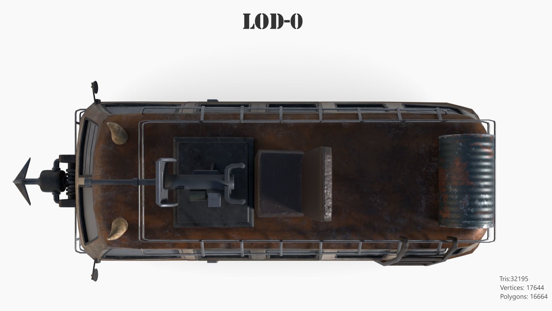 3D model Post Apocalyptic VW Van Low-poly War Car Game Asset VR / AR ...