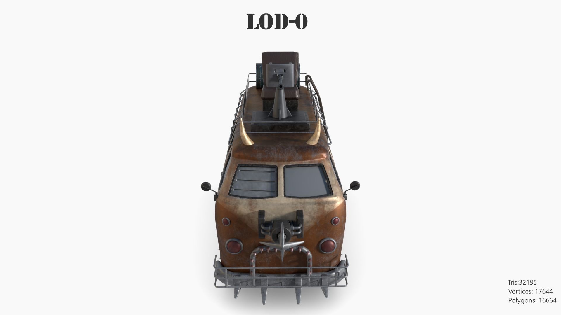 3D model Post Apocalyptic VW Van Low-poly War Car Game Asset VR / AR ...