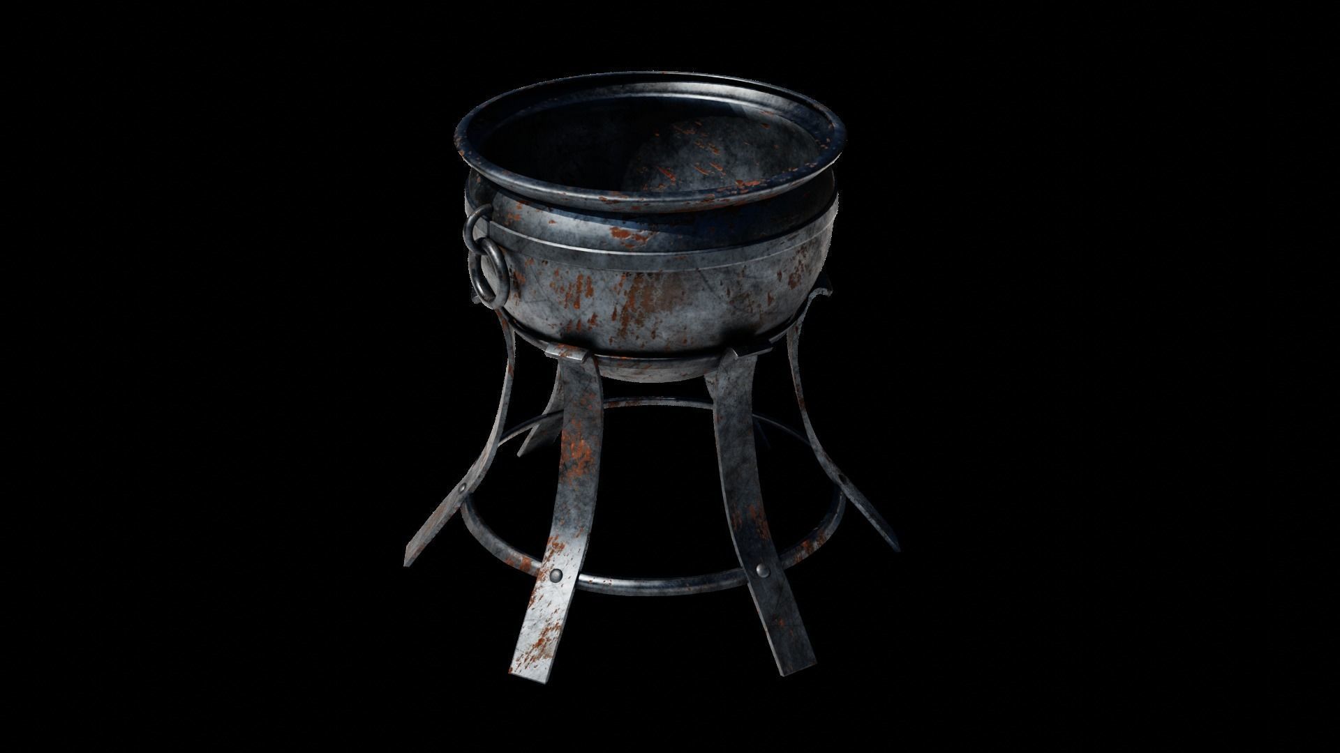 Old Worn Cast Iron Brazier 3D model | CGTrader