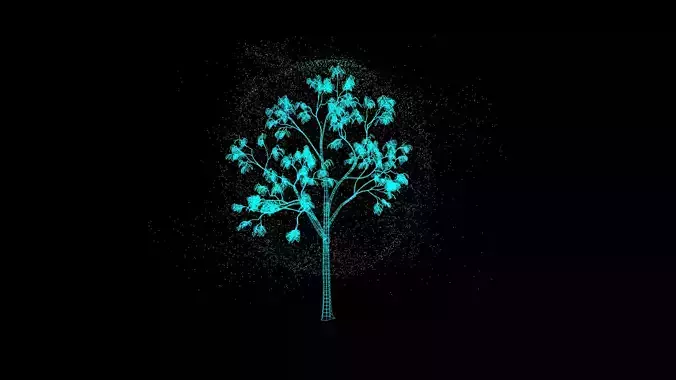 XP particle and holographic tree free 3D model | CGTrader