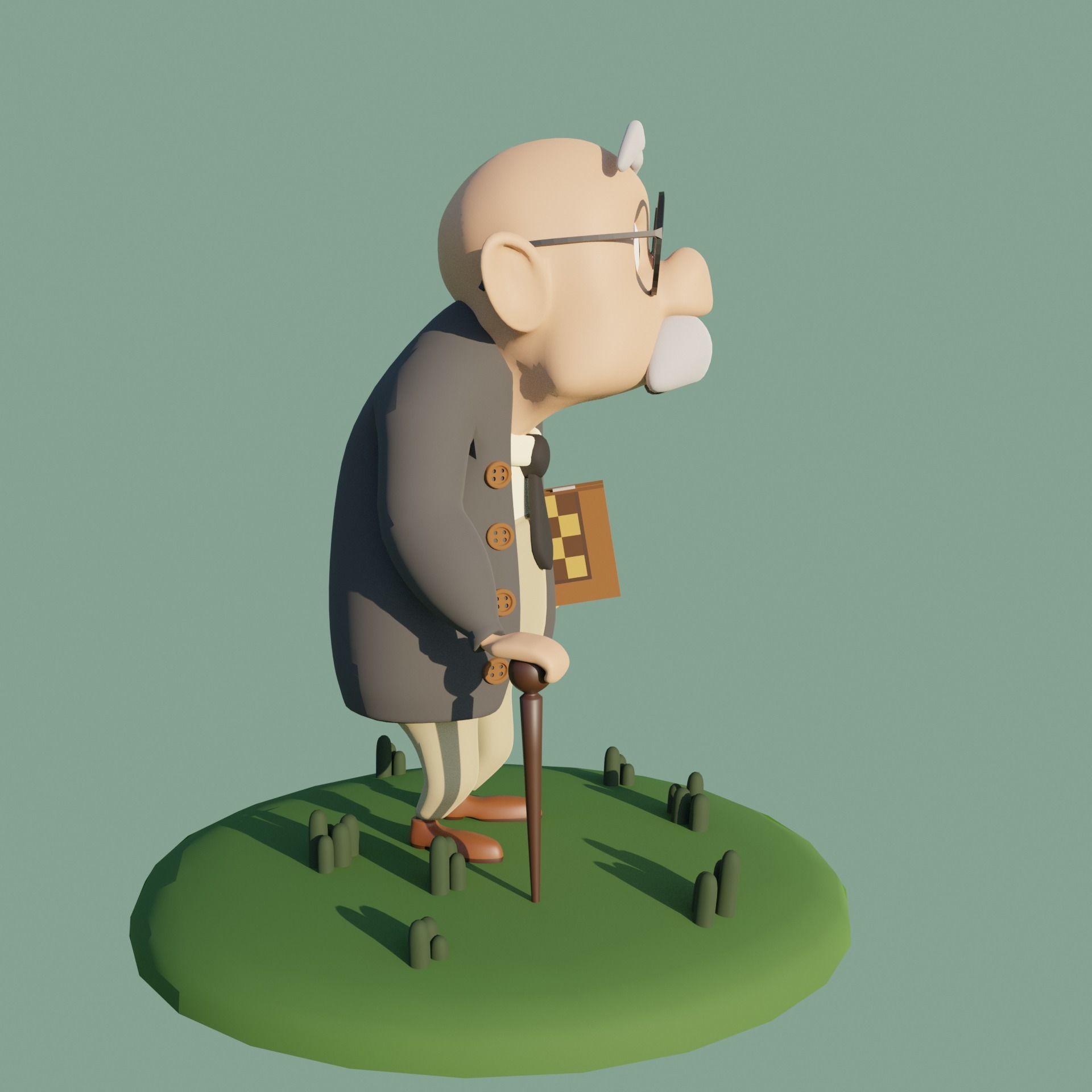 3D model Toon oldman Dave VR / AR / low-poly | CGTrader