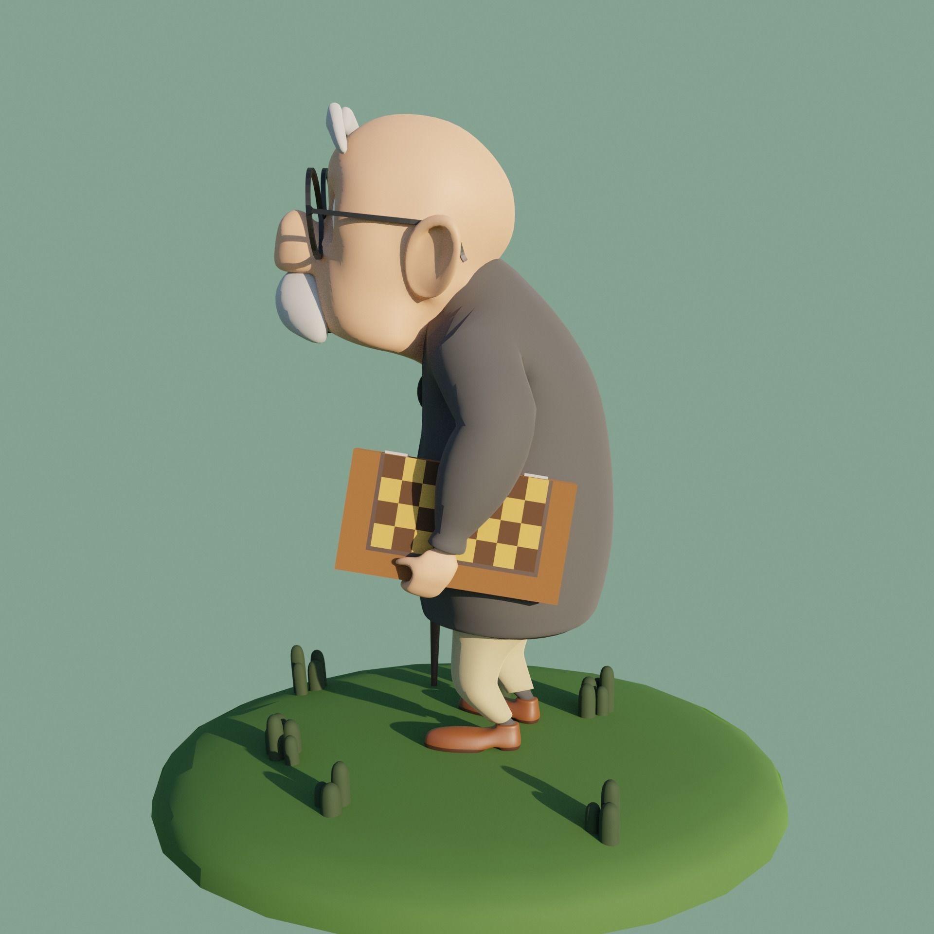 3D model Toon oldman Dave VR / AR / low-poly | CGTrader