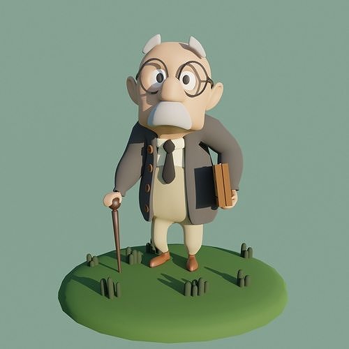 3D model Toon oldman Dave VR / AR / low-poly | CGTrader