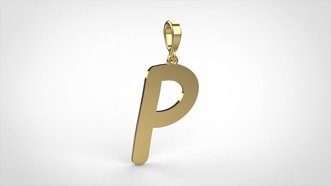 pendant alphabet comic sans P medium 3D model 3D printable | CGTrader