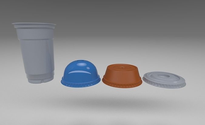 3D model plastic cup set VR / AR / low-poly | CGTrader