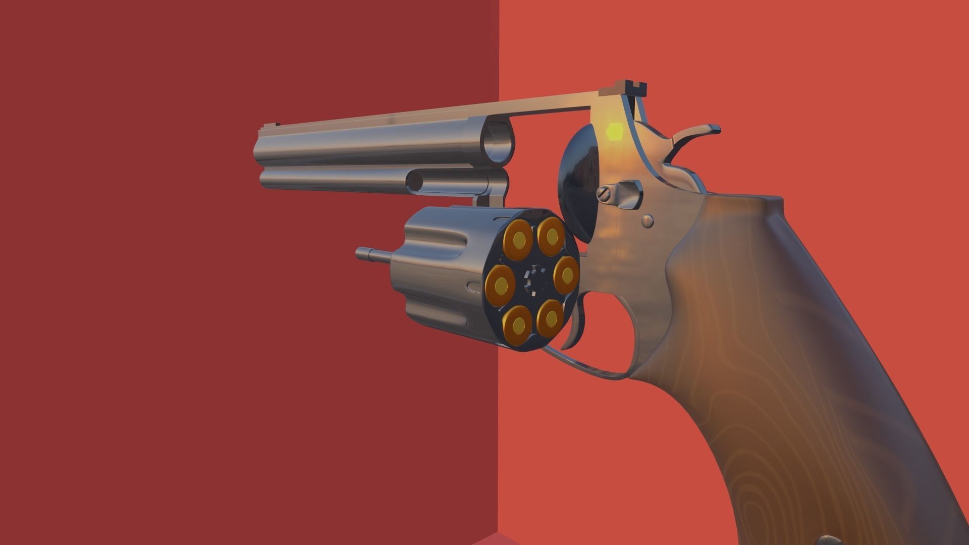 Realistic animated 6 shot revolver free 3D model animated | CGTrader