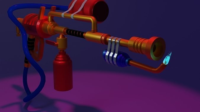 flamethrower fire gun 3D model | CGTrader