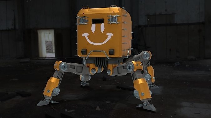 3D model CubeMechine robot with smiley face VR / AR / low-poly | CGTrader