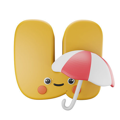 3D model Character U Alphabet VR / AR / low-poly | CGTrader