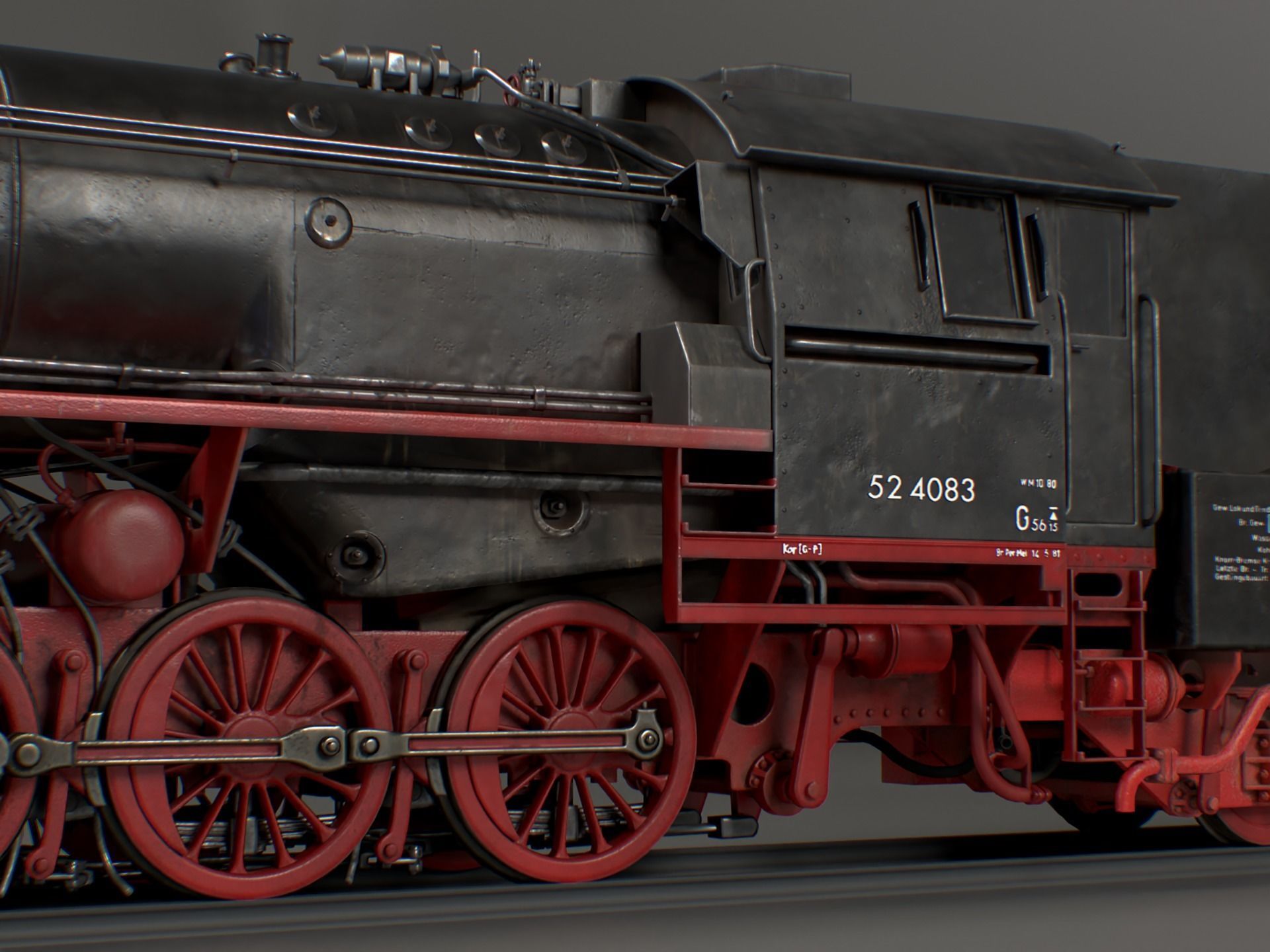 3D model BR-52 Steam Locomotive Set VR / AR / low-poly | CGTrader