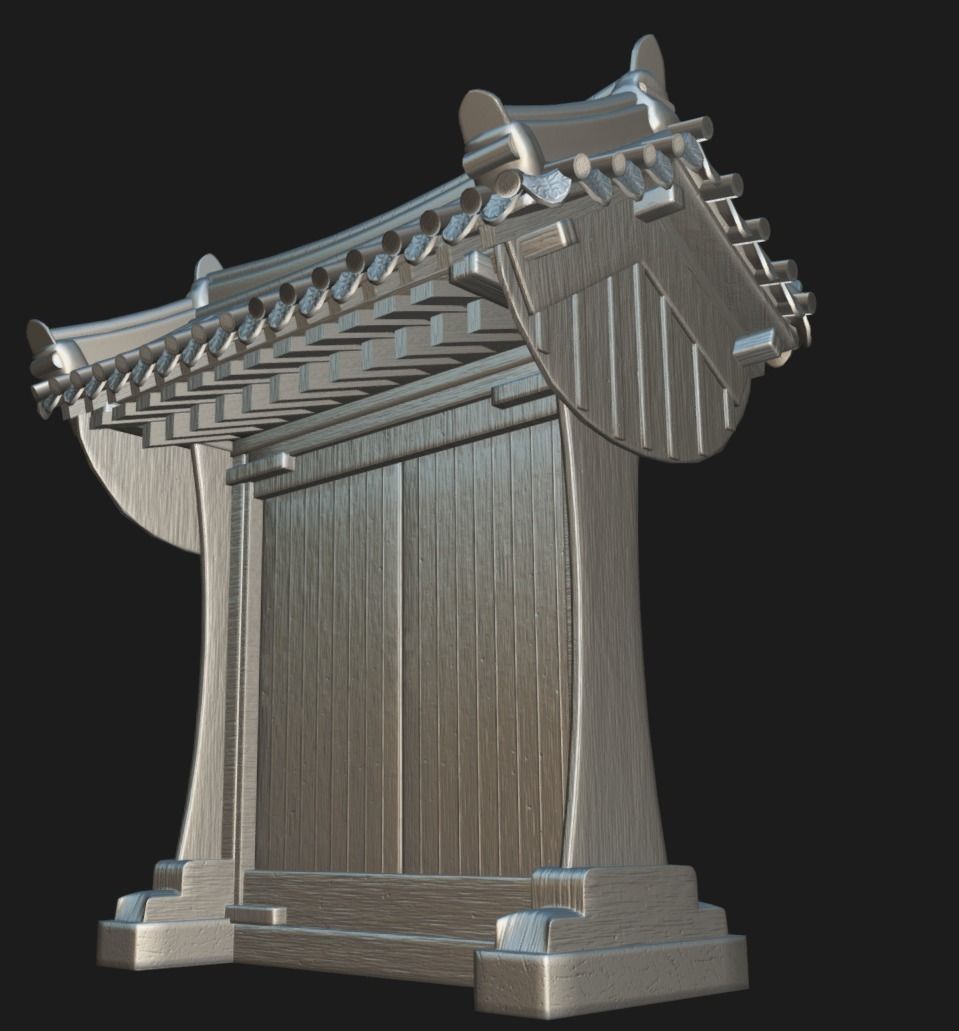 3D model Korean Traditional House Hanok Door 02 VR / AR / low-poly ...