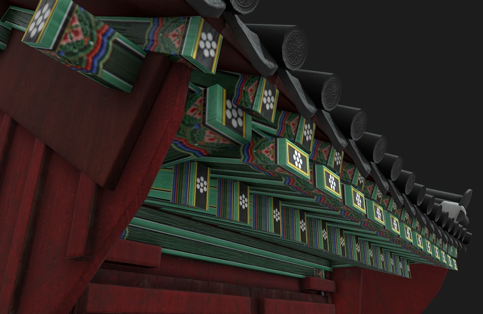 3D model Korean Traditional House Hanok Door 02 VR / AR / low-poly ...