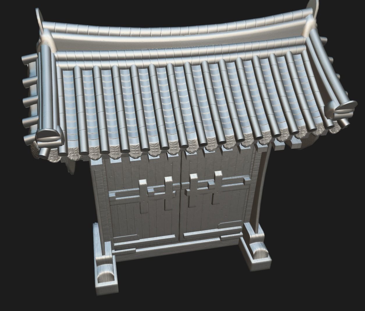 3D model Korean Traditional House Hanok Door 02 VR / AR / low-poly ...