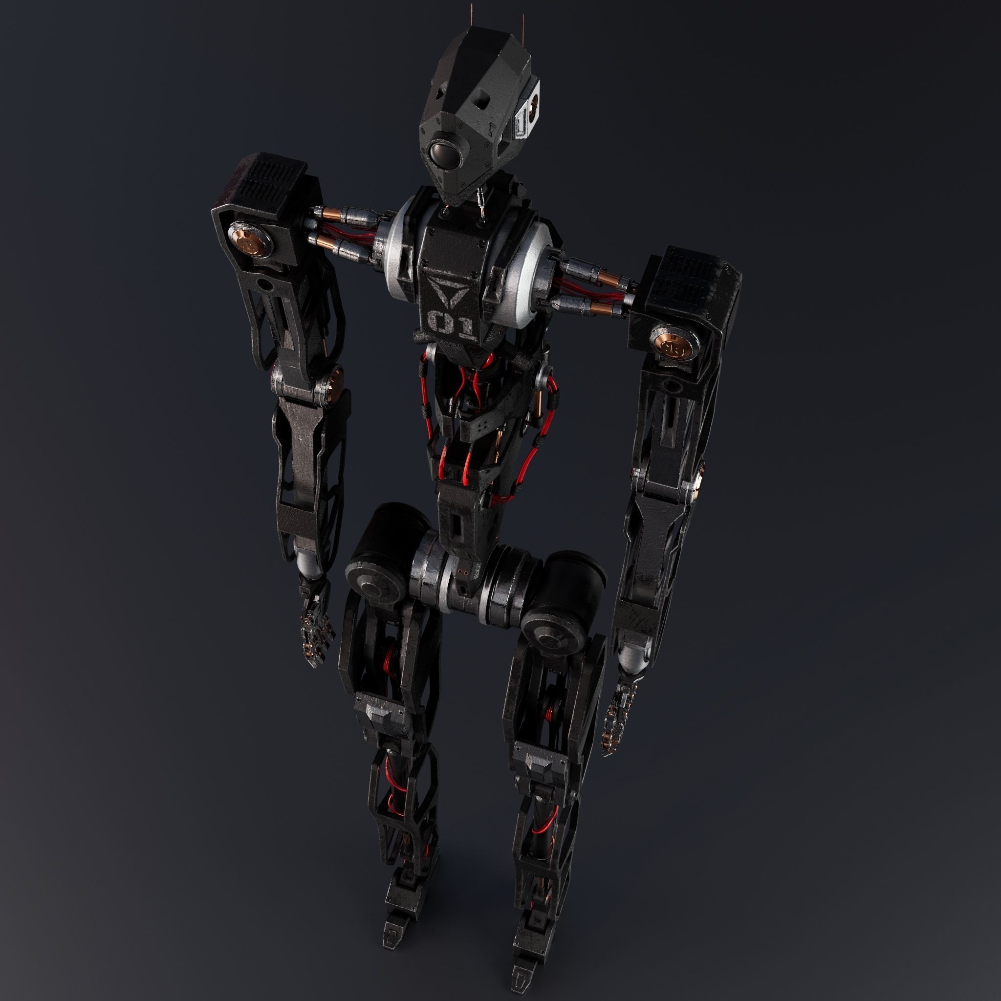 Robot-01 humanoid robot free 3D model | CGTrader