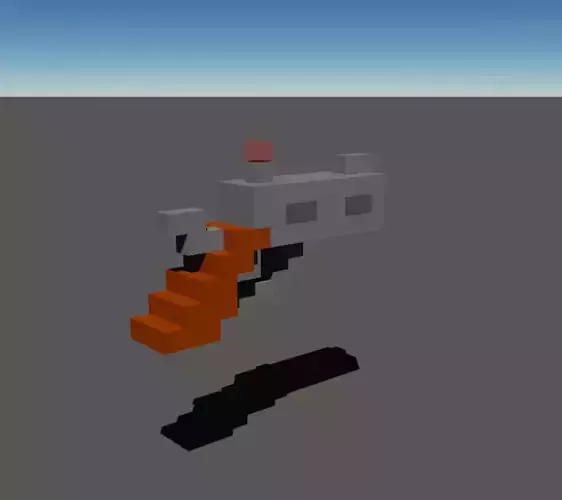 pistol minecraft gun with sun behind it 3D model 3D printable | CGTrader