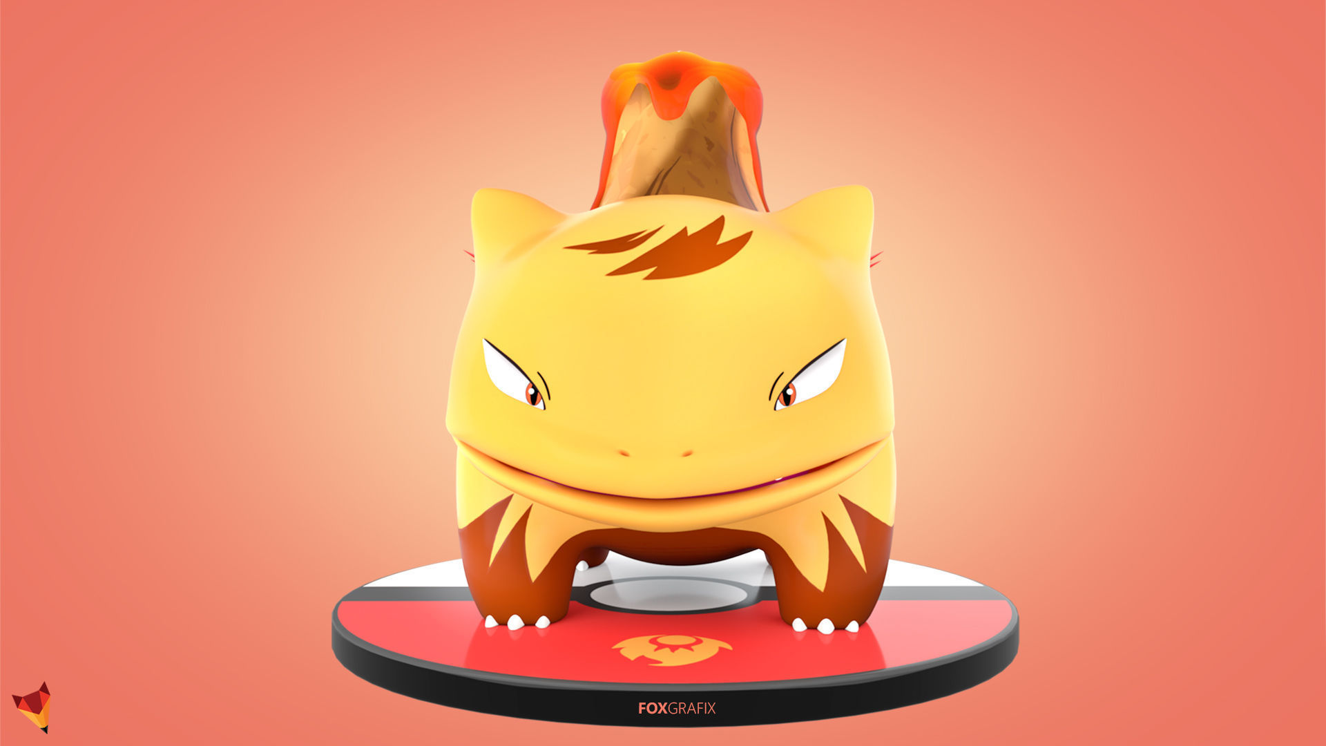 3D model Pokemon Bulbasaur Fire Concept VR / AR / low-poly | CGTrader