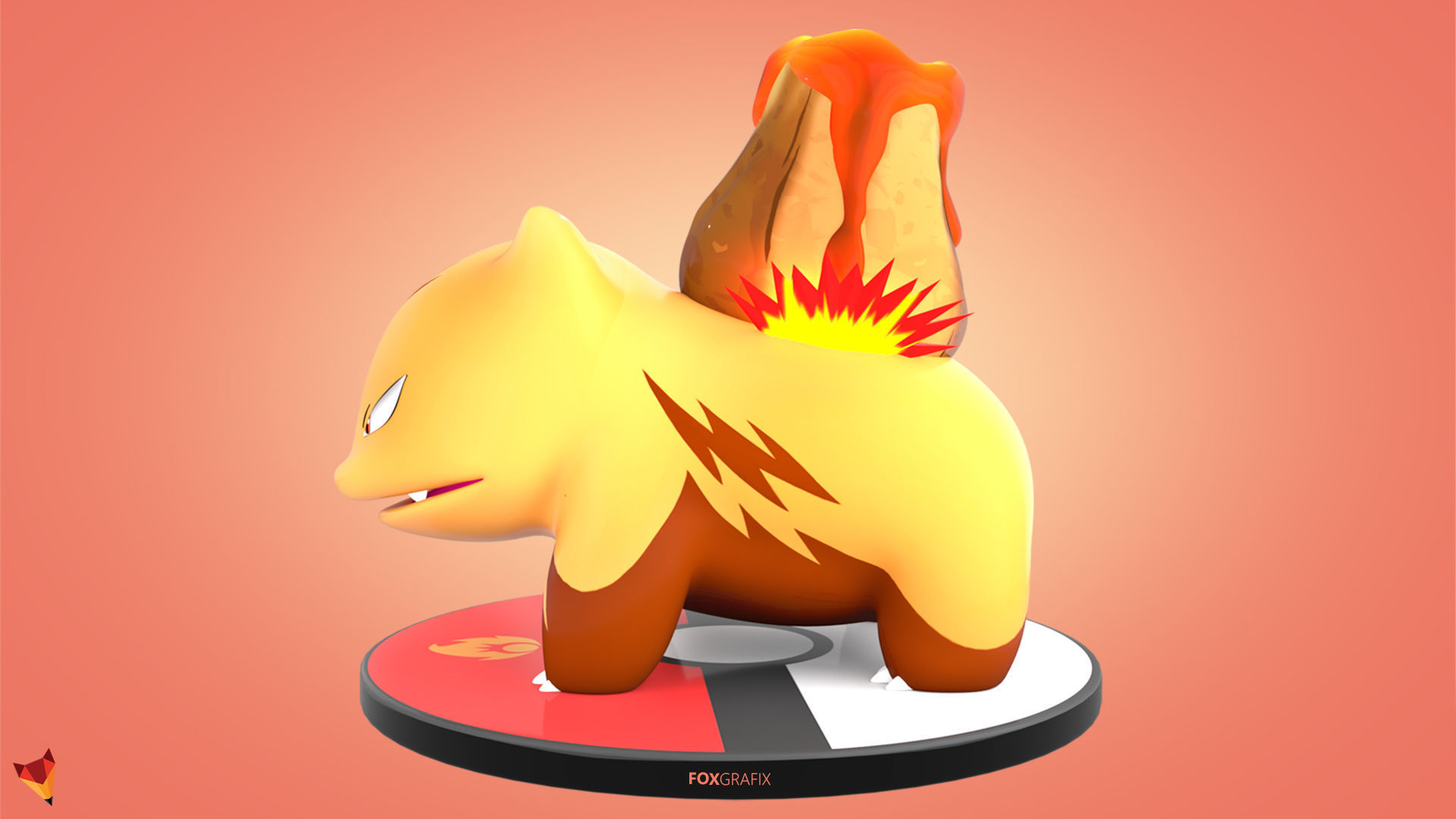 3D model Pokemon Bulbasaur Fire Concept VR / AR / low-poly | CGTrader