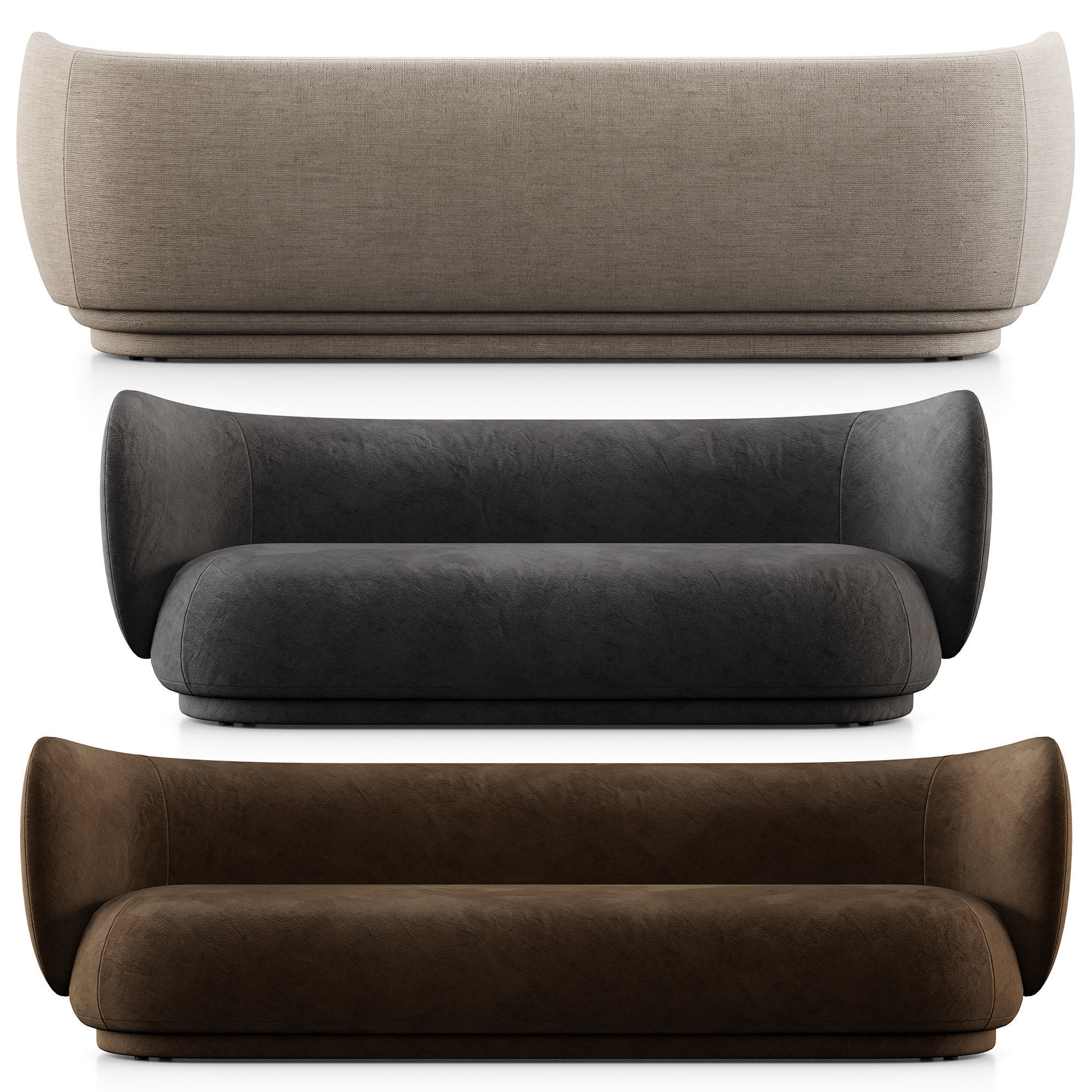 3D model Rico 3 Seat And 4 Seat Sofa By Ferm Living VR / AR / low-poly ...