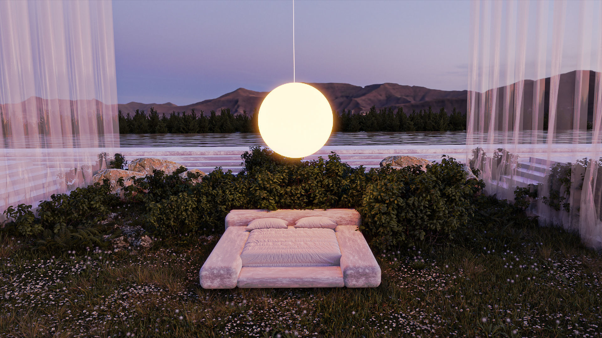 Dreamscape Bedroom Scene 3D model | CGTrader