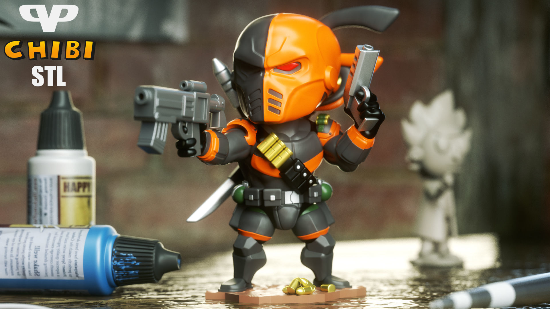 Deathstroke Chibi STL for 3D Printing ChibiSTL 3DXM 3D model 3D ...