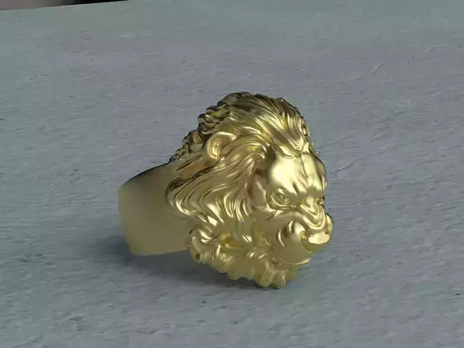 Lion Ring free 3D model 3D printable | CGTrader