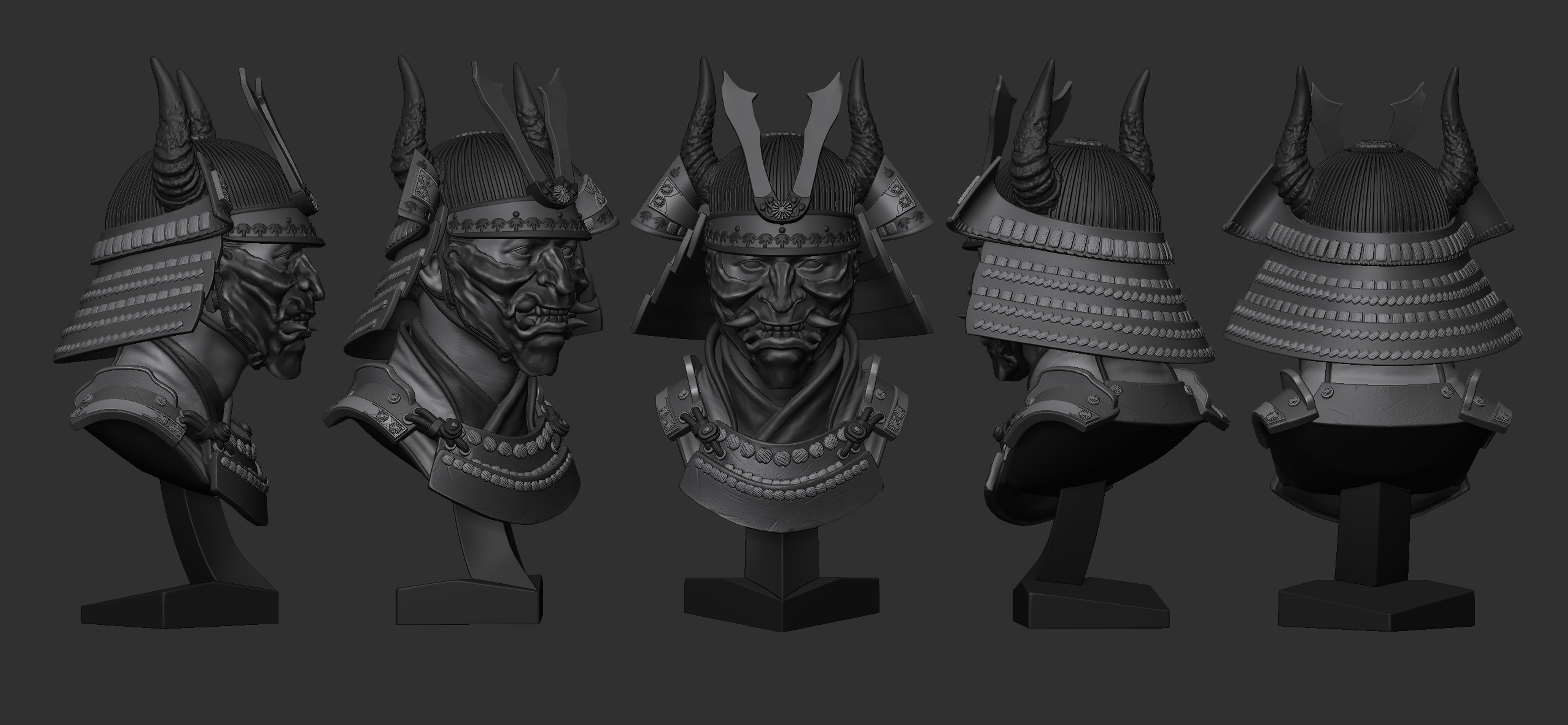 Stl Samurai Bust 3D model 3D printable | CGTrader