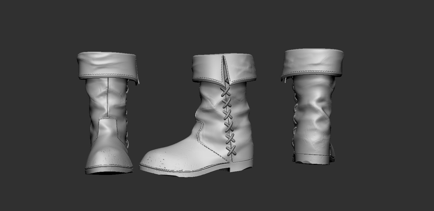 High Boot Base Mesh 3D model | CGTrader