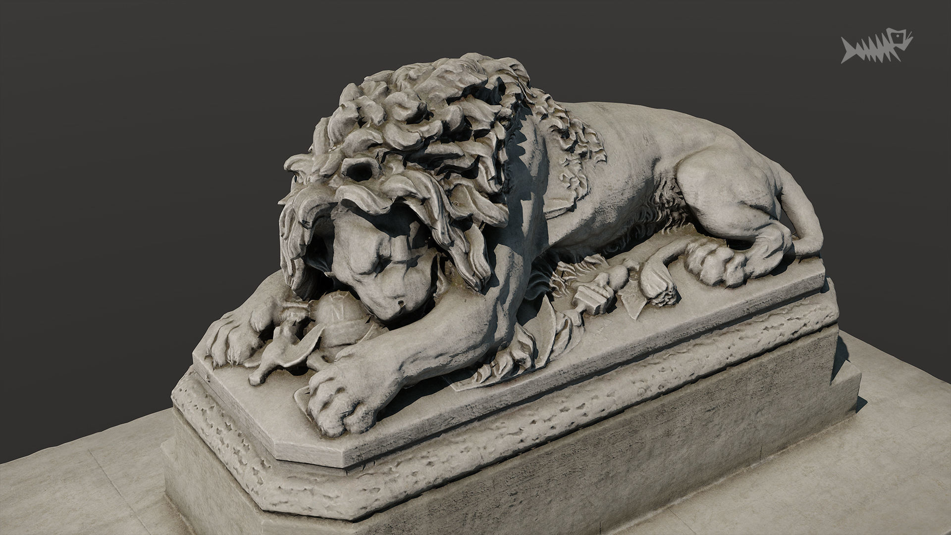 Lion Statue E PBR 4K free VR / AR / low-poly 3D model rigged | CGTrader