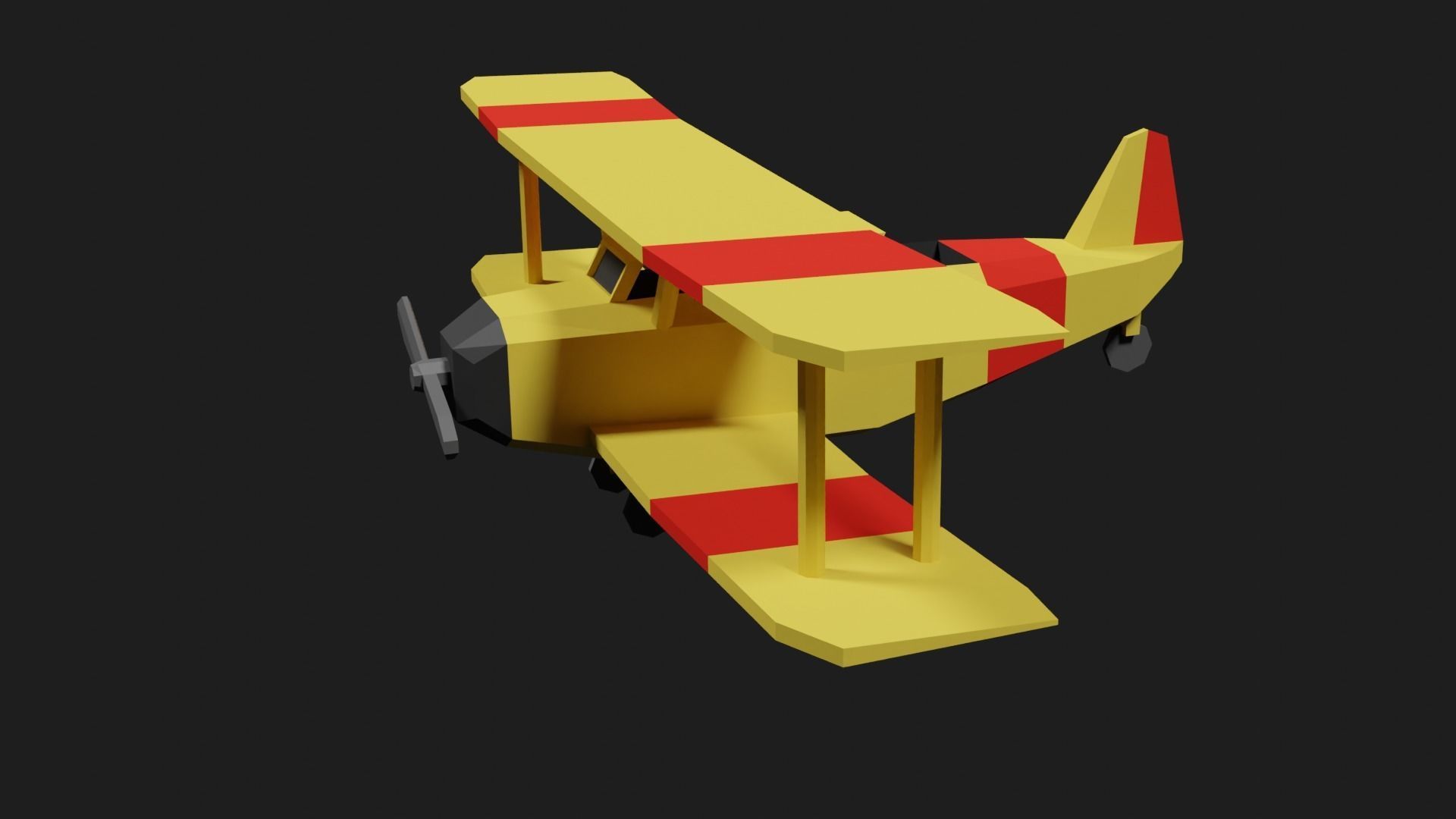 3D model Lowpoly Airplane biplane VR / AR / low-poly | CGTrader