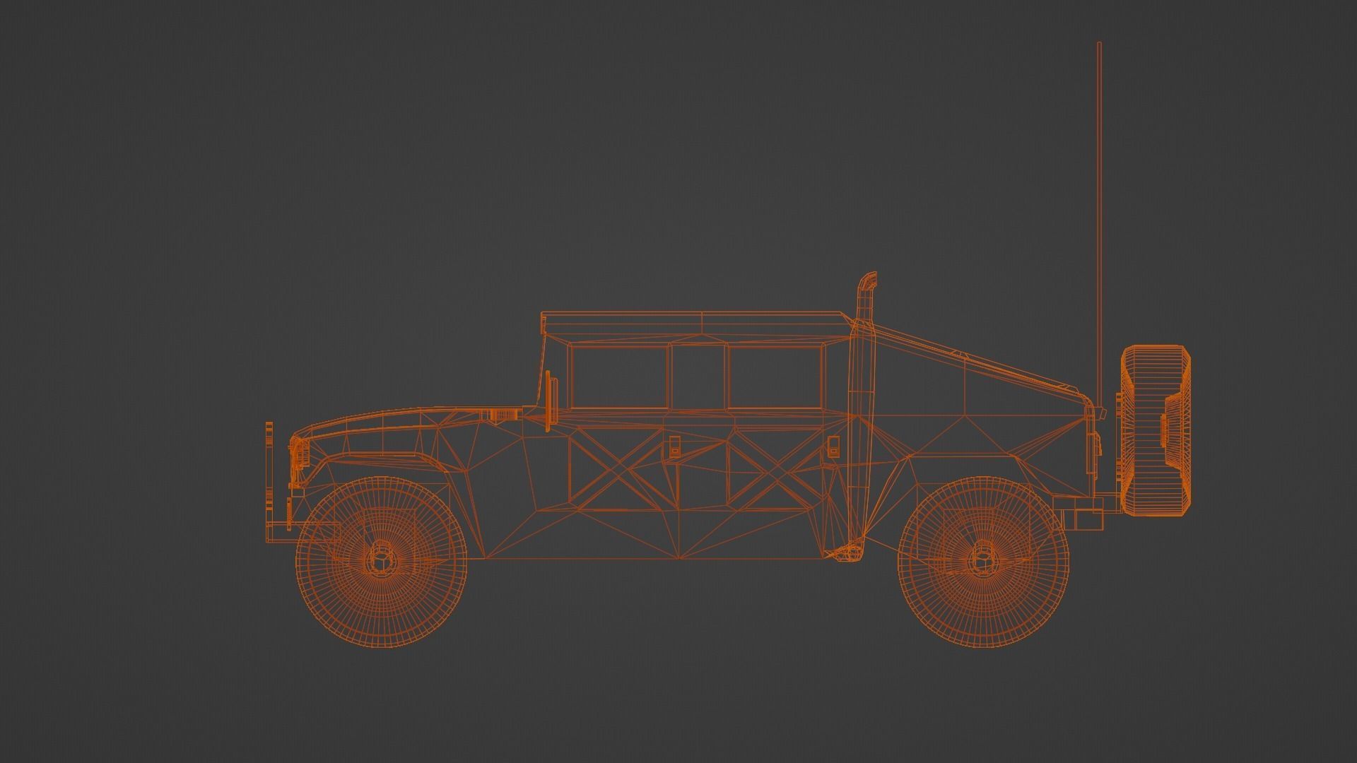 3D model war green low-poly Humvee ORM for unreal UE VR / AR / low-poly ...