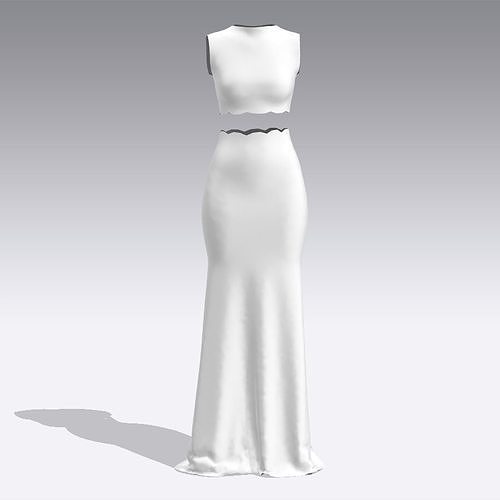 TWO PIECES SUIT WHITE MODERN ELEGANCE 3D model | CGTrader