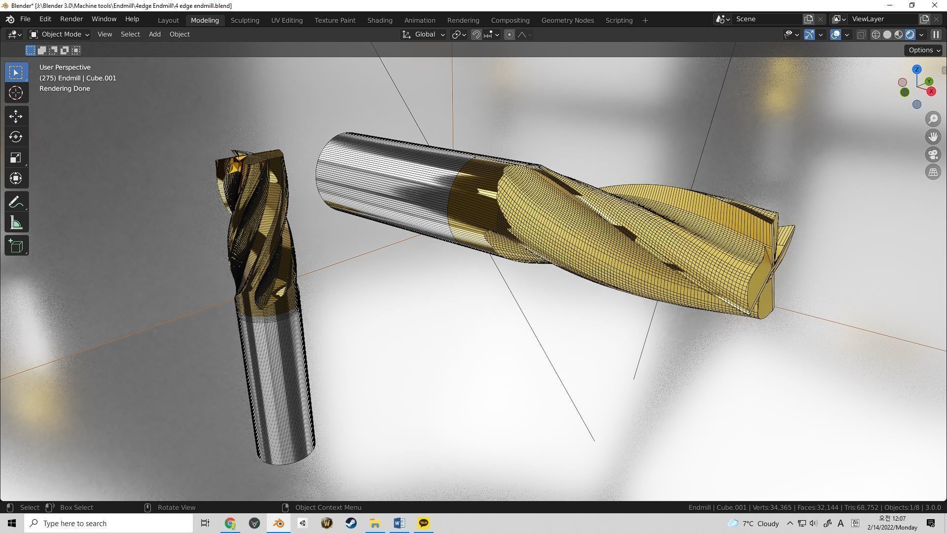 4 EDGE Endmill 3D model | CGTrader