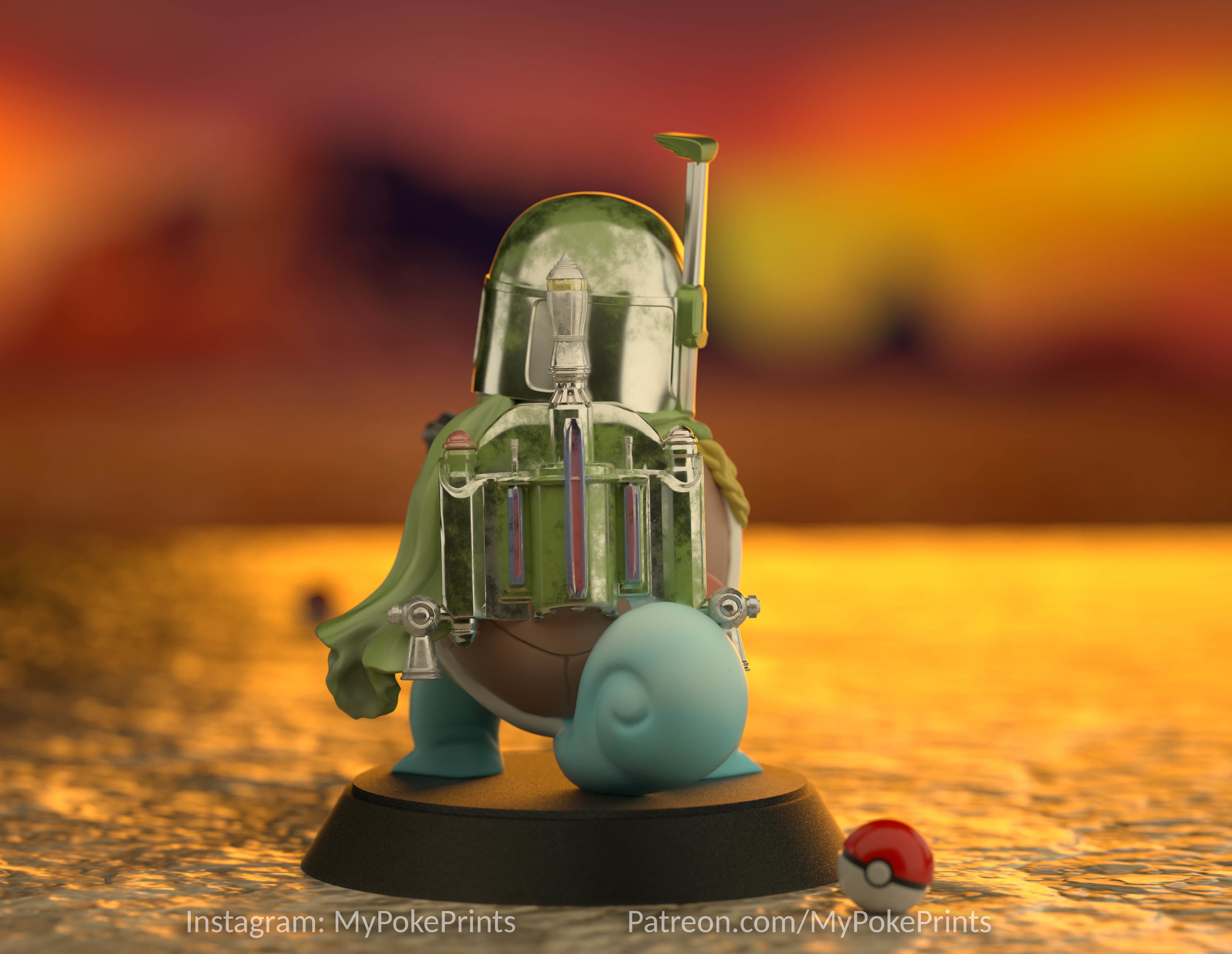 Squirtle Fett - 3D printable Bulbasaur boba fett pokemon mashup 3D ...