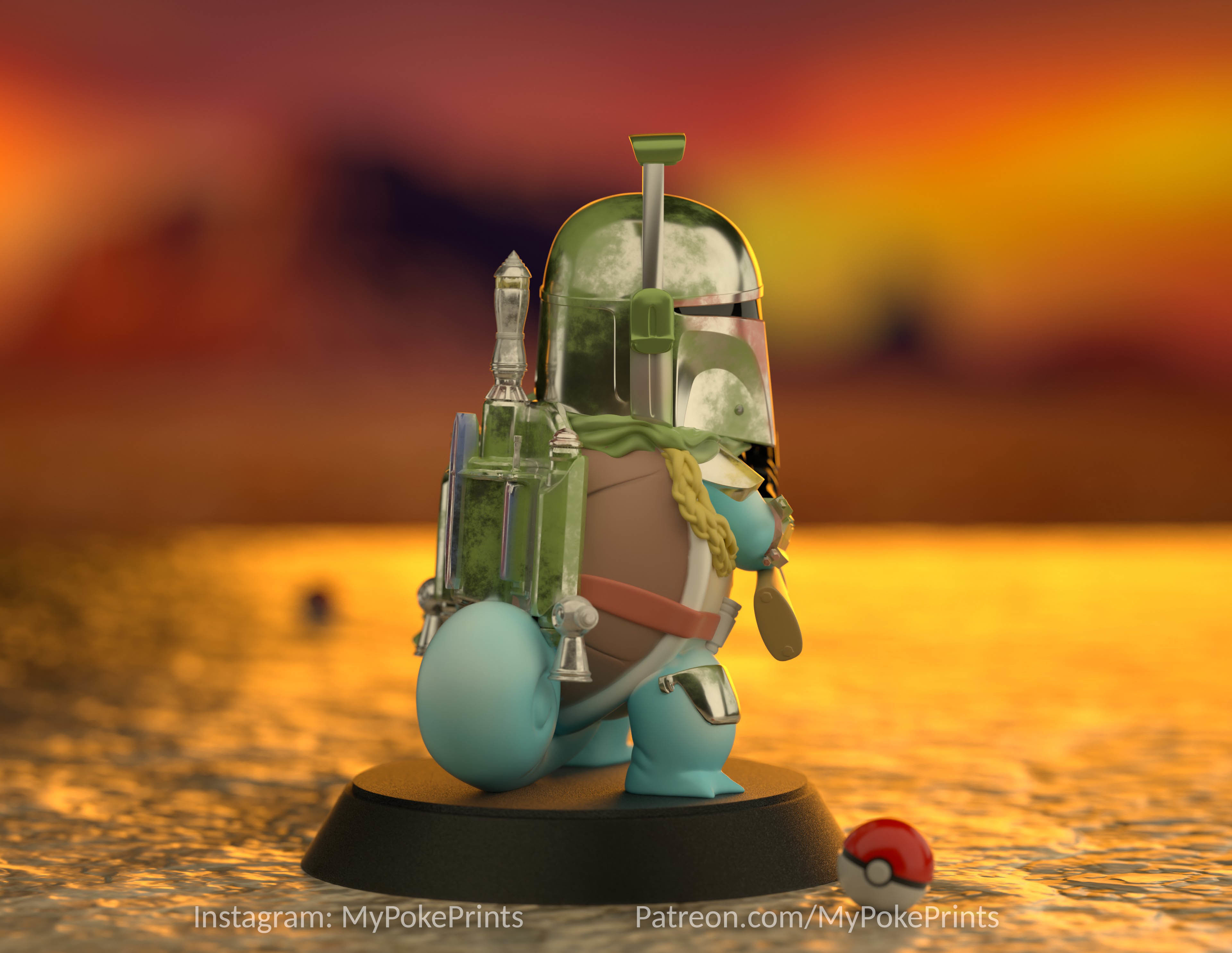 Squirtle Fett - 3D printable Bulbasaur boba fett pokemon mashup 3D ...