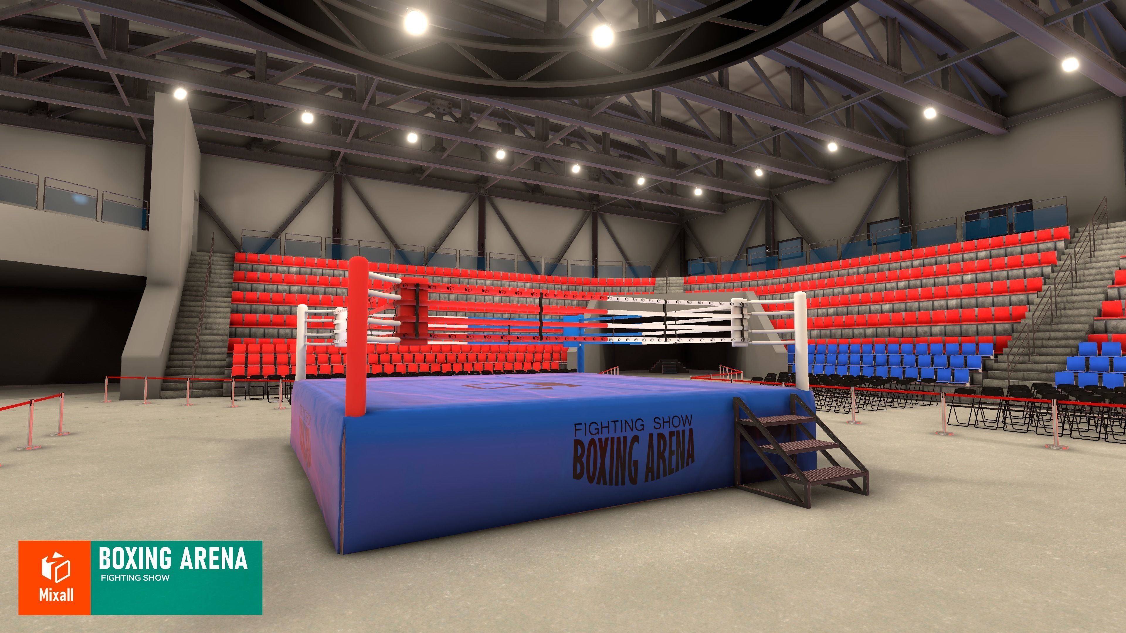 Boxing arena - fighting show 3D model | CGTrader